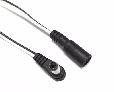 China DC Plug 90 Degree Power Cable Extension Female to male 5.5 2.112V for sale