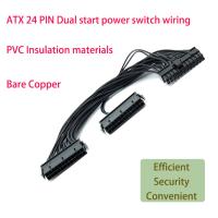 China Atx Motherboard 24 Pin Dual PSU Splitter Cable Wire Harness Adapter For Mining for sale