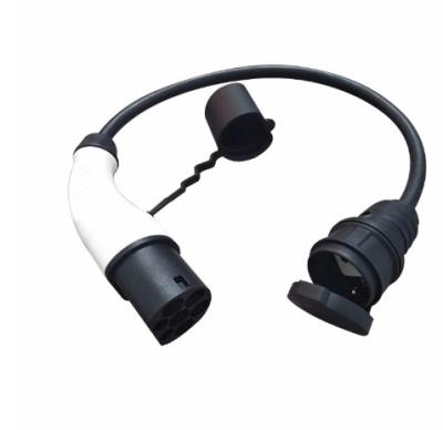 China 16A EV Charging Adapter Type 2 Male Plug To Schuko Socket EV Wiring Harness for sale