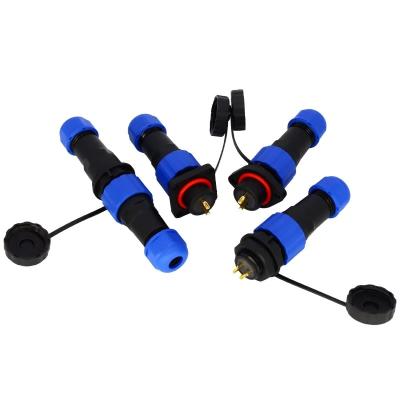 China SP16 IP68 2 Pin Waterproof Connector Plug Socket PA66 Male And Female 5 Pin 9 Pin for sale