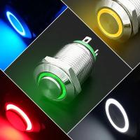 China 3V 5V 12V 24V Industrial Electrical Connector Metal Push Button Light Switch 12mm for sale
