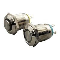 China 3V 5V 12V 24V Industrial Electrical Connector Metal Push Button Light Switch 12mm for sale