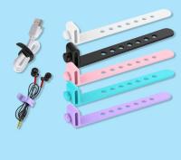 China 1.5mm-2.0mm Oval Silicone Self Gripping Cable Ties 6.5cm 7.4cm for sale