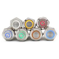 China 3V 5V 12V 24V Industrial Electrical Connector Metal Push Button Light Switch 12mm for sale