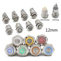 China 3V 5V 12V 24V Industrial Electrical Connector Metal Push Button Light Switch 12mm for sale