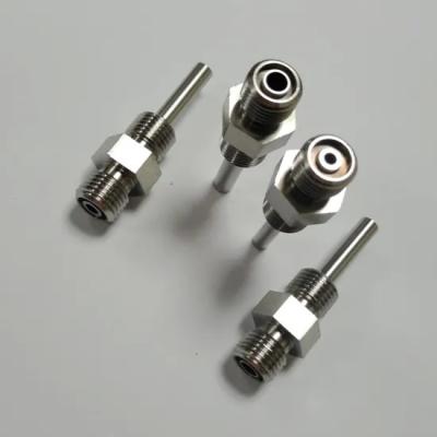 China 304 Stainless Steel Double Threaded Medical Spray Needle with 500 PSI Pressure Rating and 0.4μm Surface Finish for sale