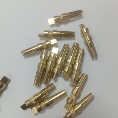 China Custom H62 Brass CNC Milling Connector Spare Parts with Knurling and Slotting Up to 80mm Diameter for sale