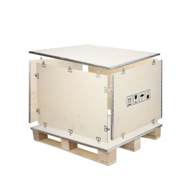 China Foldable Wooden Packaging Box Steel Buckle Box Tool Free Assembly For Shipping Storage for sale