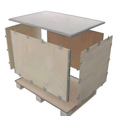 China Packaging Wooden Box Packing ISPM 15 Steel Buckle Box Foldable For Export Packaging for sale