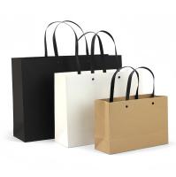 China Oil Resistant Brown Kraft Paper Shopping Packaging Black White for sale