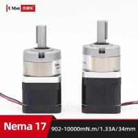 China Hybrid Nema 17 Stepper Motor with Gearbox Reducer 1.33/1.5A Current 34/40mm Length for sale