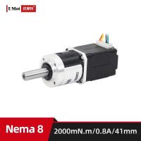 China Nema 8 Geared Stepper Motor With Reducer Gearbox 1 369 Max. Ratio 30/41mm Length 15/30mN.m Holding Torque for sale