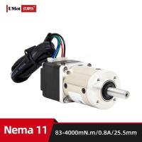 China Nema11 Hybrid Stepper Motor With Gearbox 1 369 Ratio 45/52mm Length 95/110mN.m Holding Torque for sale