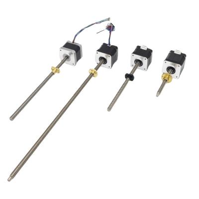 China 2-Phase Nema 17 Linear Stepper Motor with 1A/1A/1.68A/1.5A Current and Customized Screw for sale
