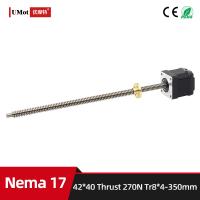 China 2-Phase Nema 17 Linear Stepper Motor with 1A/1A/1.68A/1.5A Current and Customized Screw for sale