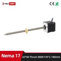 China 2-Phase Nema 17 Linear Stepper Motor with 1A/1A/1.68A/1.5A Current and Customized Screw for sale