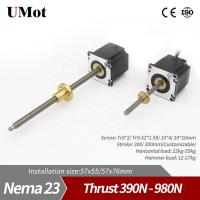 China 1300m.Nm Holding Torque Umot 57mm Nema 23 Linear Stepper Motor with T8/T5/T10 Lead Screw for sale