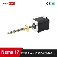China Nema 23 Hybrid Linear Stepper Motor Actuator 1300/1900mN.m Lead Screw Holding Torque for sale
