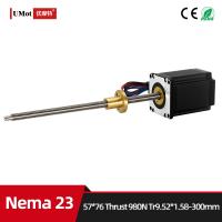 China Nema 23 Hybrid Linear Stepper Motor Actuator 1300/1900mN.m Lead Screw Holding Torque for sale
