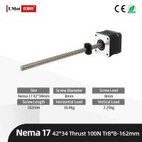 China Hybrid Nema 17 Linear Lead Screw Stepper Motor with 380/320/400/520mN.m Holding Torque for sale