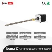 China Hybrid Nema 17 Linear Lead Screw Stepper Motor with 380/320/400/520mN.m Holding Torque for sale