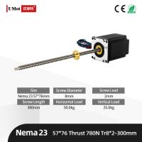 China 1300/1900mN.m Nema 23 Micro Screw Shaft Linear Stepper Motor With Lead Screw For 3d Printer Length 55/76mm for sale