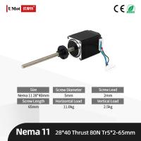 China 80 Degree Temperature Rise Nema 11 Linear Stepper Motor for Precise Linear Actuation for sale