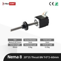 China 3D Printer Hybrid Nema 8 Linear Stepper Motor with Screw Shaft Rotor Inertia 2g.cm2 for sale