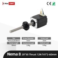 China 3D Printer Hybrid Nema 8 Linear Stepper Motor with Screw Shaft Rotor Inertia 2g.cm2 for sale