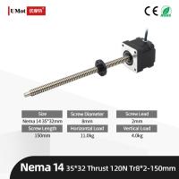China 35mm Micro Hybrid Threaded Rod Nema 14 Lead Screw Linear Stepper Motor For 3D Printer for sale