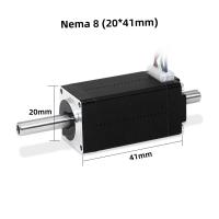 China Nema 8 Micro Double Hollow Shaft Stepper Motor With Length 41mm and Holding Torque 30mN.m for sale