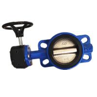 China Ductile Iron Wafer Type Butterfly Valve Gearbox SS Disc for sale