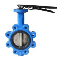 China Ductile Iron Lug Type Butterfly Valve Gearbox / Lever Operation for sale