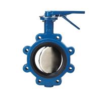 China Ductile Iron Lug Type Butterfly Valve Gearbox / Lever Operation for sale