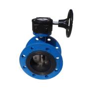 China Flange End Ductile Iron Butterfly Valve Gearbox for sale