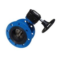 China Double Flange Butterfly Valve Gearbox Operated Ductile Iron for sale