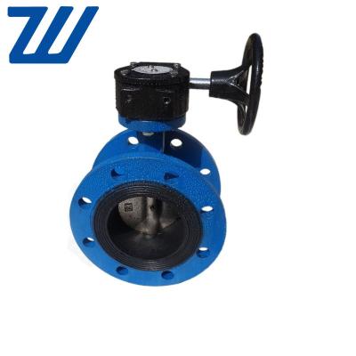 China Double Flange Butterfly Valve Gearbox Operated Ductile Iron for sale