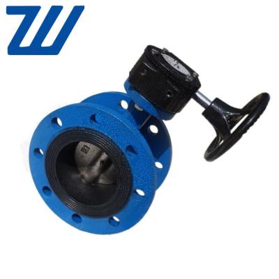 China Ductile Iron Soft Sealing Double Flange Butterfly Valve for sale