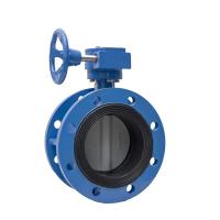 China Ductile Iron Soft Sealing Double Flange Butterfly Valve for sale