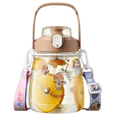 China Portable Cute Tritan Sports Water Bottle Multicolor 1200ml With Straw for sale