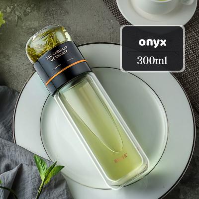China Nontoxic Tea Infuser Borosilicate Glass Water Bottle Multicolor 300ml for sale