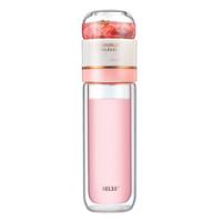 China Double Wall Borosilicate Glass Water Loose Leaf Tea Infuser Bottle Flask With Strainer for sale