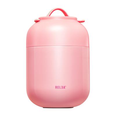 China Hcrelea 700ML Stainless Steel Double Wall Insulated Vacuum Food Jar With Foldable Spoon for sale