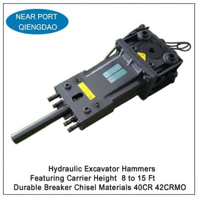 China Near Port Qingdao Tianjin Shanghai Port Hydraulic Excavator Hammers Featuring Carrier Height 8 to 15 Ft and Durable Breaker Chisel Materials 40CR 42CRMO for sale