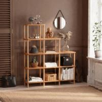 China Living Room Solid Wood Bookshelf Beech Wood Minimalist Wooden Bookcase with Shelves Foldable for sale