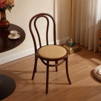China Natural Rattan Cushion Solid Wood Wedding Wooden Chair Modern Customized Banquet Stackable Chair for Commercial Furniture for sale