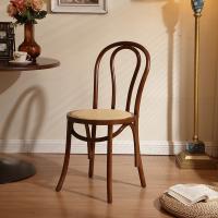China Natural Rattan Cushion Solid Wood Wedding Wooden Chair Modern Customized Banquet Stackable Chair for Commercial Furniture for sale