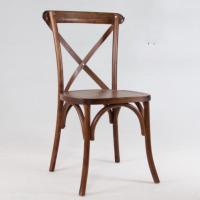 China Antique Design Style D50*W42*H88CM Stackable Wooden X Cross back Chairs for Restaurant Dining and Morden Furniture for sale