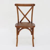 China Commercial Furniture Stackable Vintage Cross X back Wood Dining Chairs for Weddings Events and Restaurants for sale