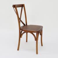 China Commercial Furniture Stackable Vintage Cross X back Wood Dining Chairs for Weddings Events and Restaurants for sale